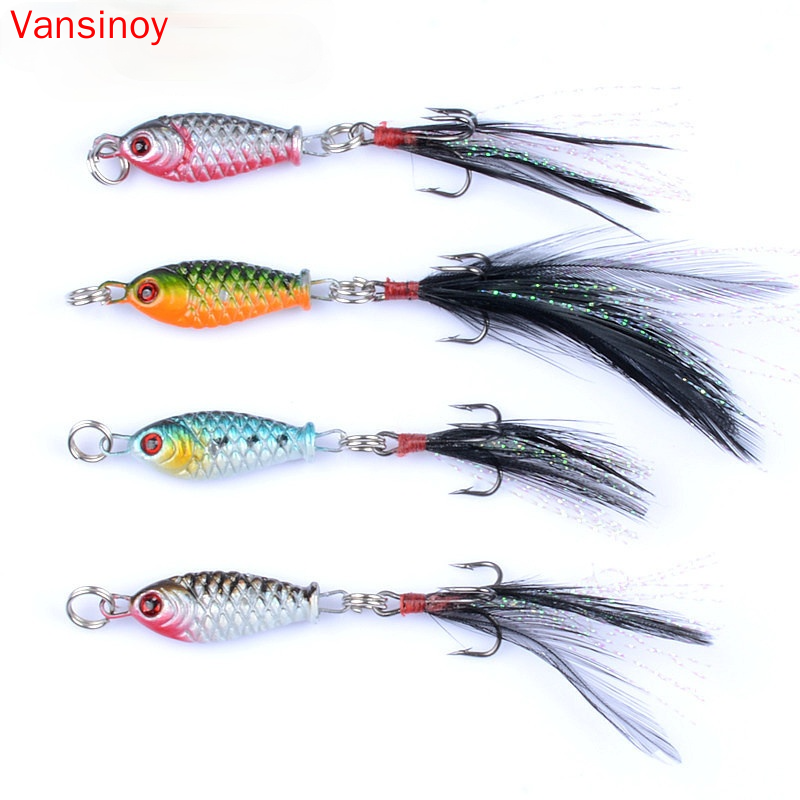4 Color Small Lead Fish 5g Metal Lure Fake Bait Fishing Gear Bionic ...