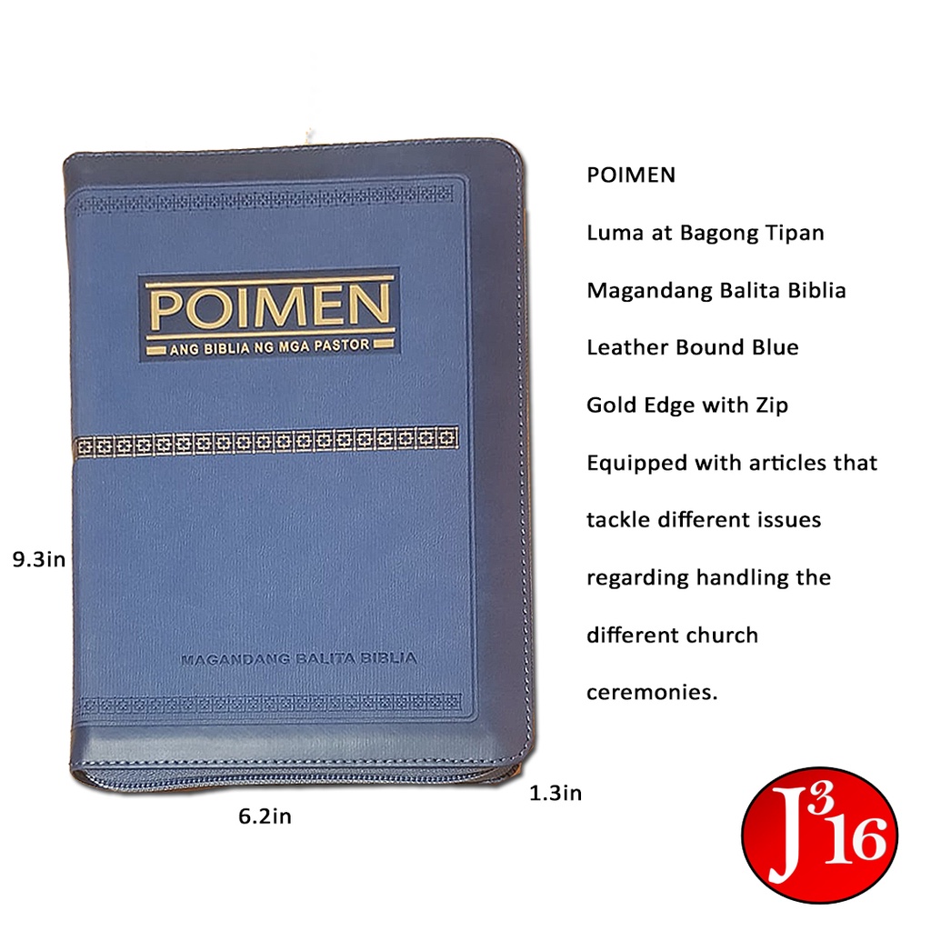 POIMEN: Magandang Balita Biblia /Leather Bound Blue, Gold Edge with Zip ...