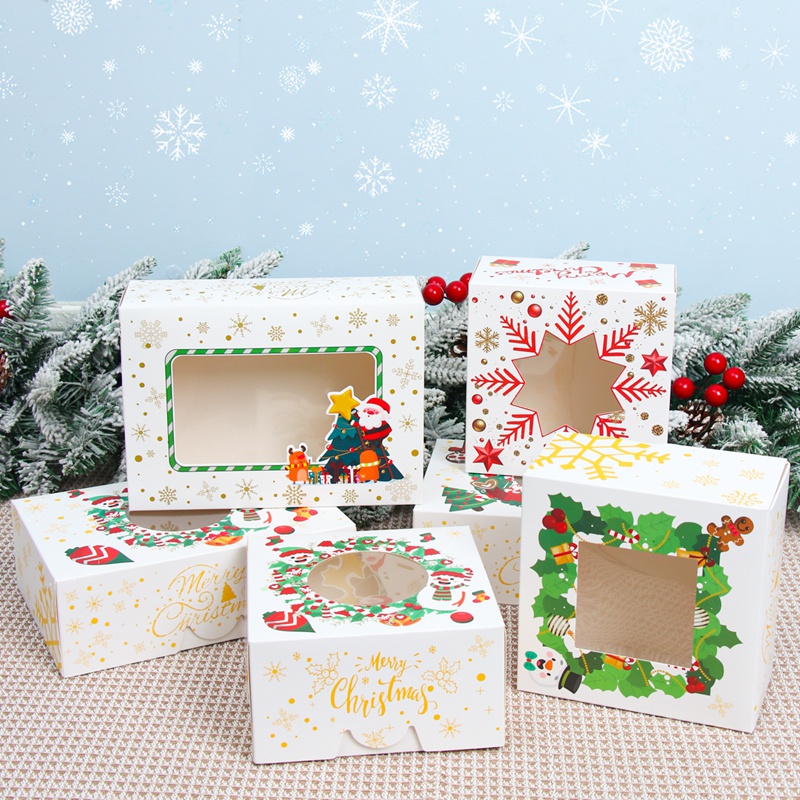 Christmas Candy Box Merry Christmas Kraft Paper Gift Box Packaging Kids ...