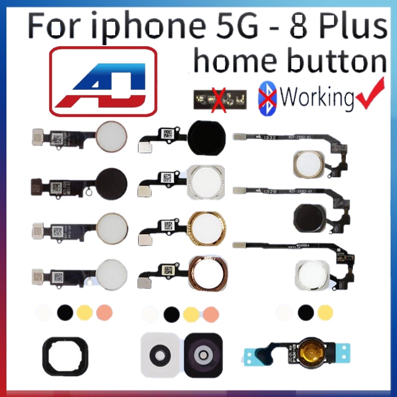 Phone 5 5C 5S 6 6Plus 6s plus Home Button with Flex Cable Assembly ...