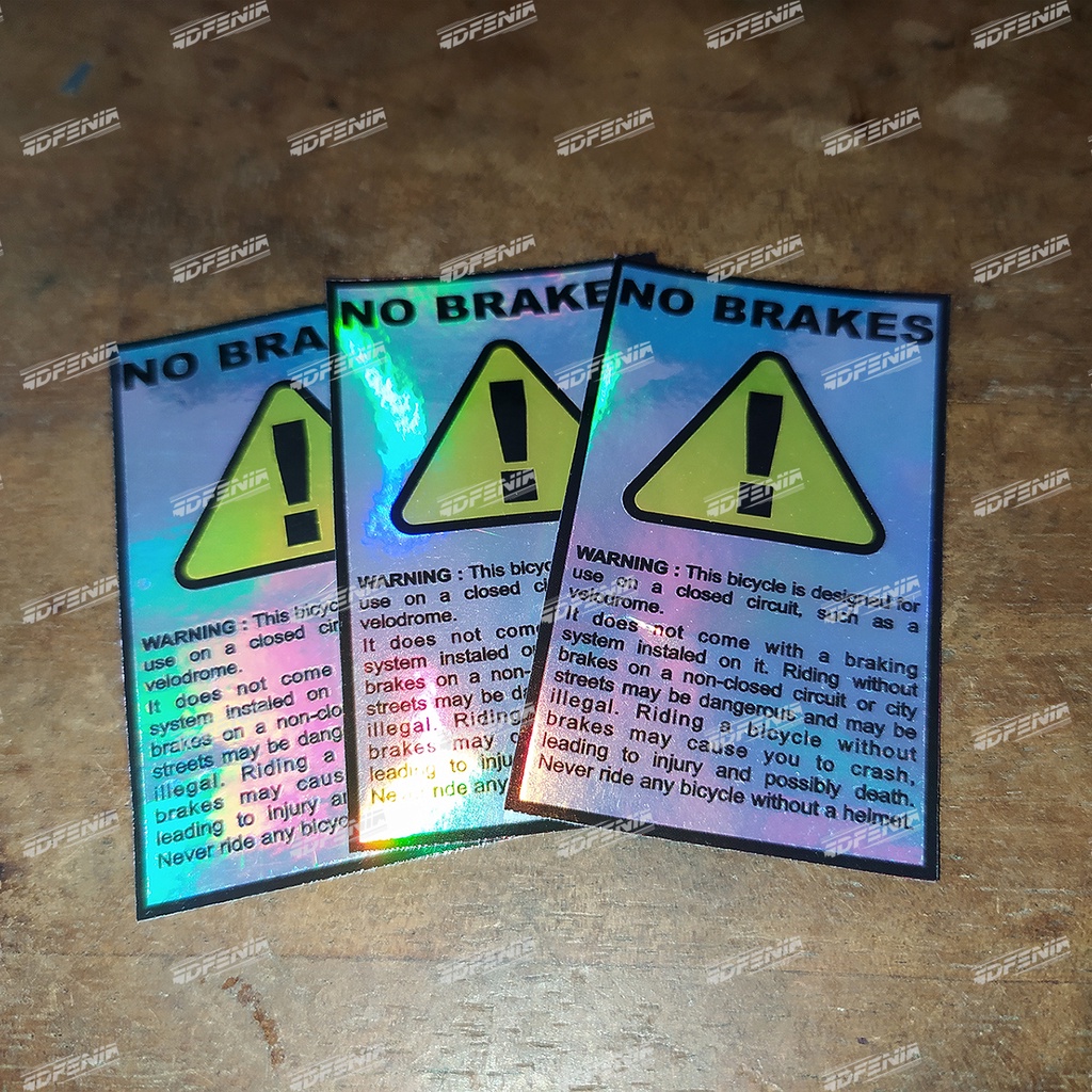 Decal Sticker NO BRAKES Fixie Fixed Gear Sticker NO BRAKES 700c ...