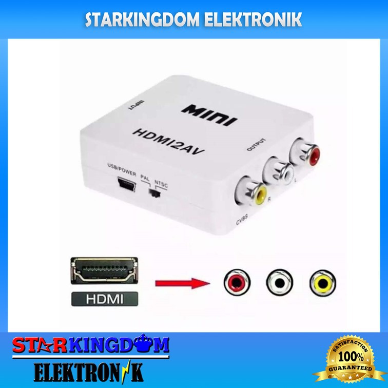 Hdmi To AV Converter Box Full HD 1080p Adapter HDMI To AV RCA Plus ...