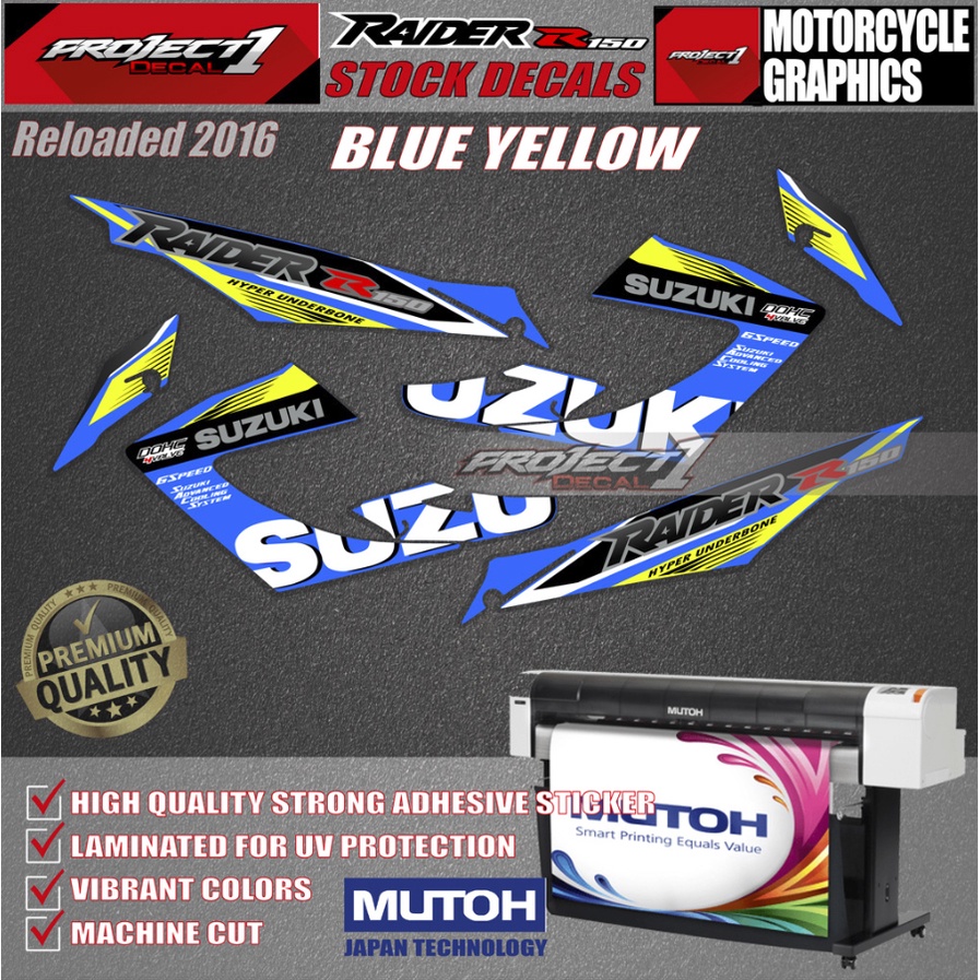 Suzuki raider 150 carb reloaded 2016 stock decals with free random ...