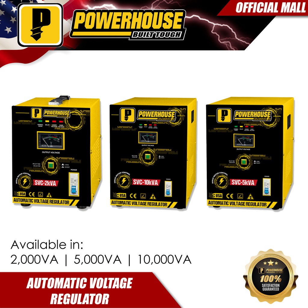 Powerhouse Servo Motor Electric Automatic Voltage Regulator 2,000VA | 3 ...