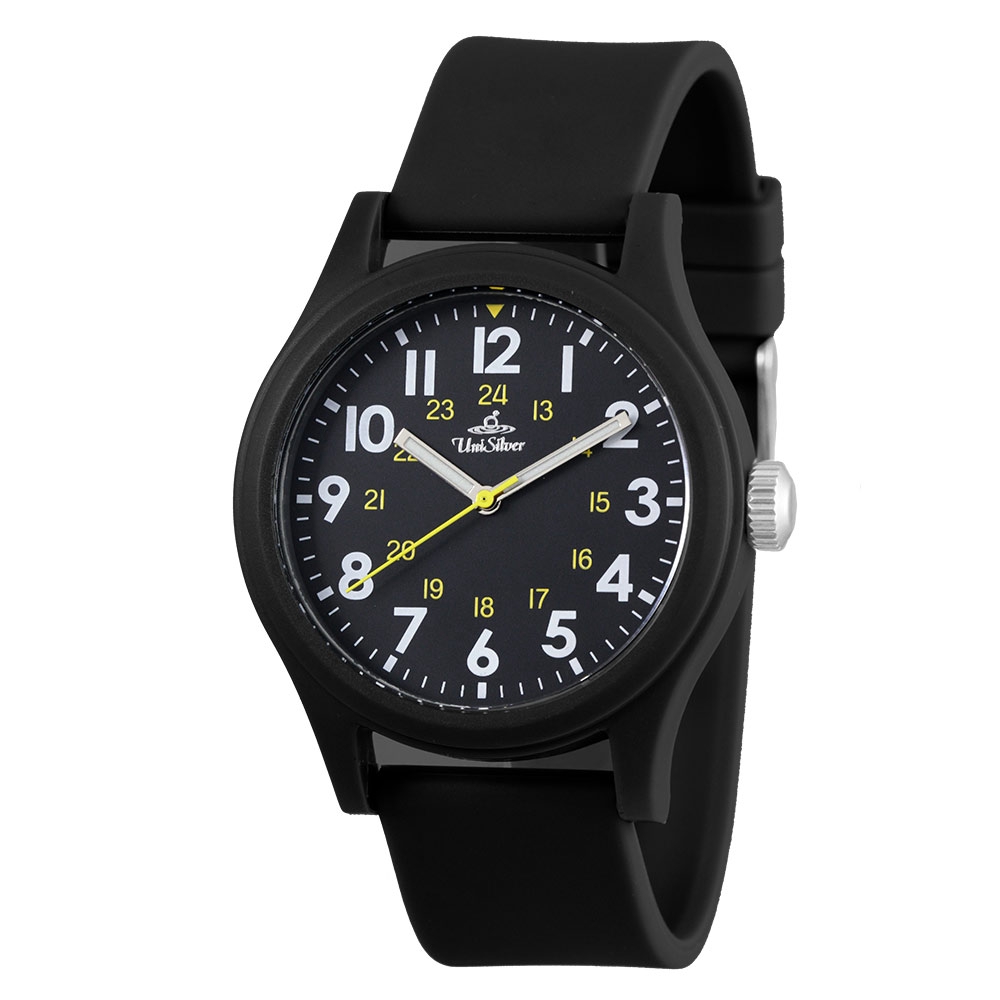 UniSilver TIME Men's Black Analog Rubber Watch KW3749-1007 | Shopee ...
