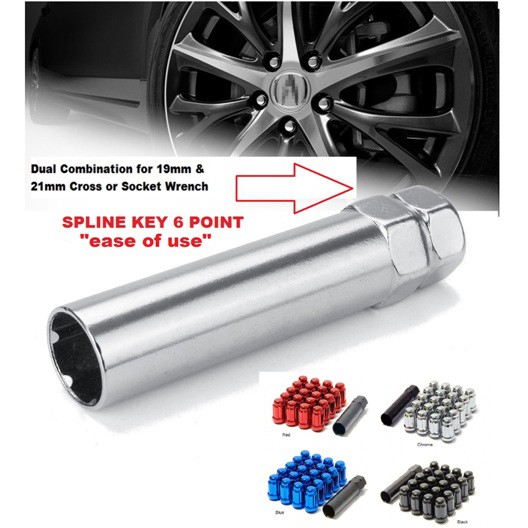 Fuji H/T Lugnuts/ Wheel nuts Spline Key 6 Point | Shopee Philippines