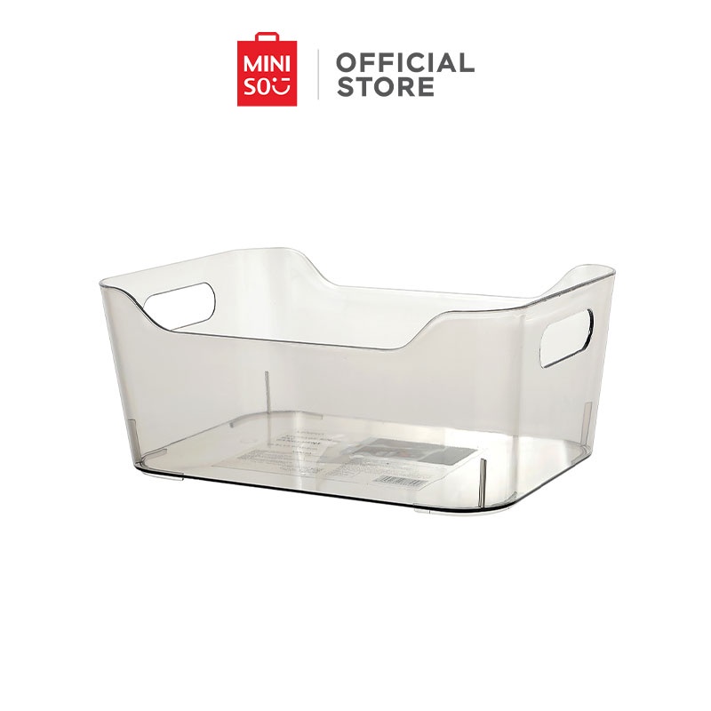 MINISO Transparent Series Plastic Storage Bin (Gray) | Shopee Philippines
