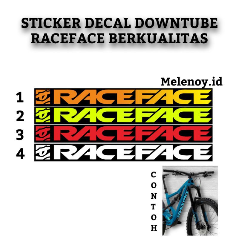 Sticker Decal Downtube RACEFACE/MTB Bike Sticker/Mountain Bike Frame ...