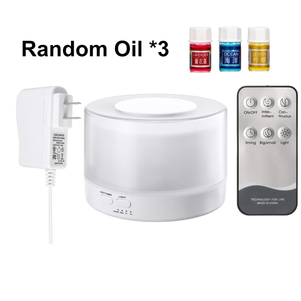 500ML 7 LED Humidifier with Essential oil Ultrasonic Aromatherapy ...