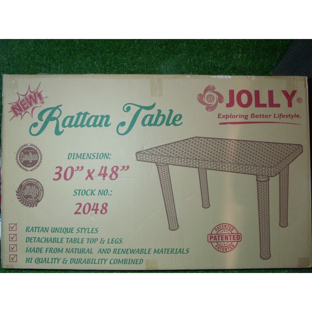 Jolly Rattan TABLE ONLY 30 X48 inches Long table #2048 | Shopee Philippines