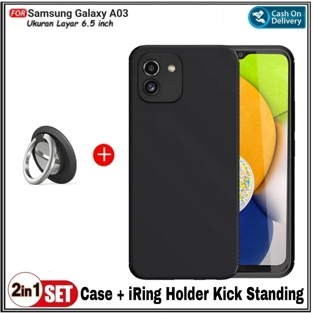 Riyanali_Shop Case Ring Samsung A03 / A03 Core Soft Case Black Matte ...
