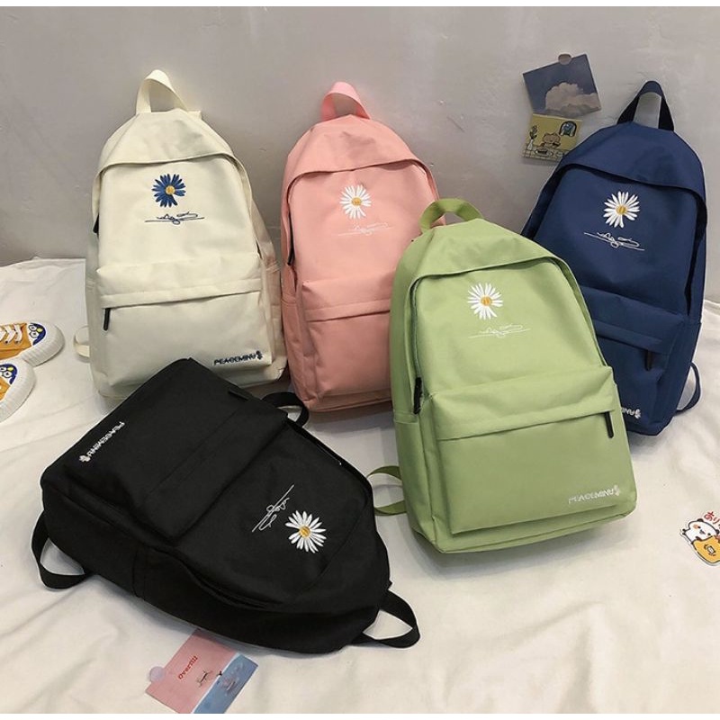 Korean Canvas Sunflower Casual Bag Back School Large Bags Back Pack For ...