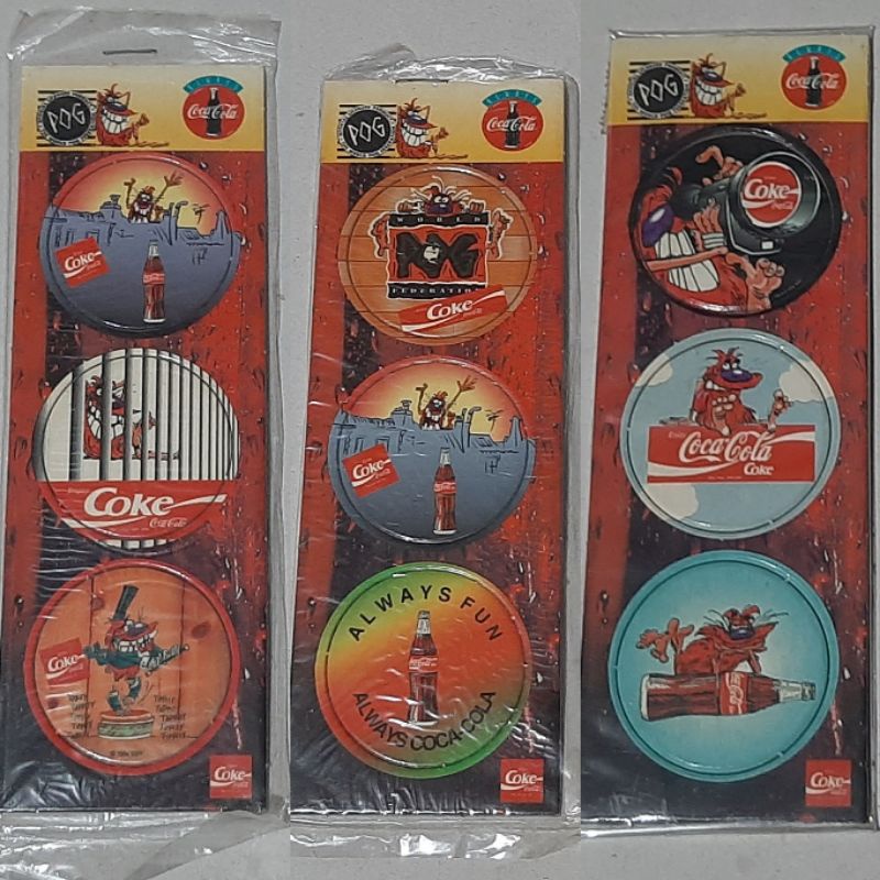 90s Coca Cola Coke Pogs Collectible Toy Game Collection 100 pesos each ...