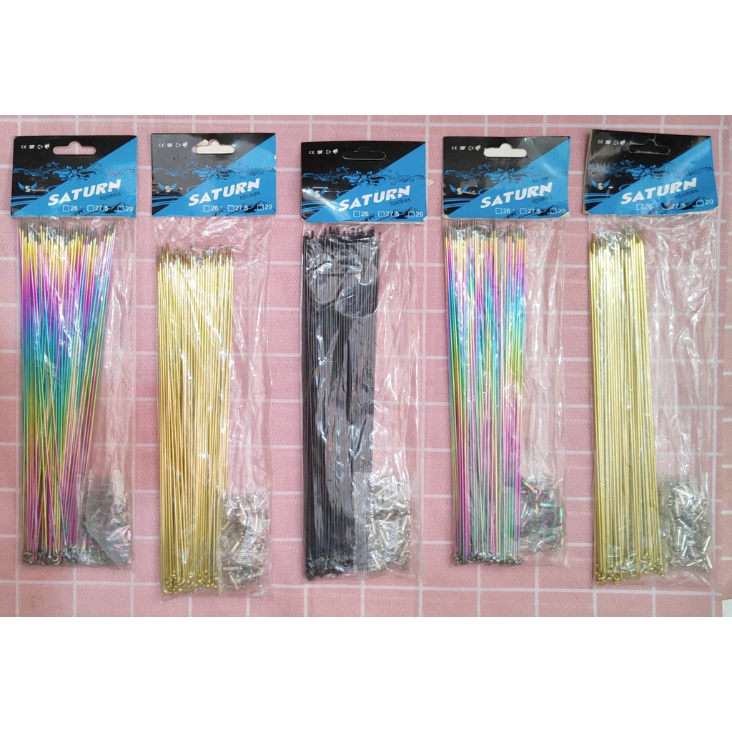 SATURN Bike Spokes 26, 27.5, 29 Stainless MTB Bicycle Rayos 72pcs ...