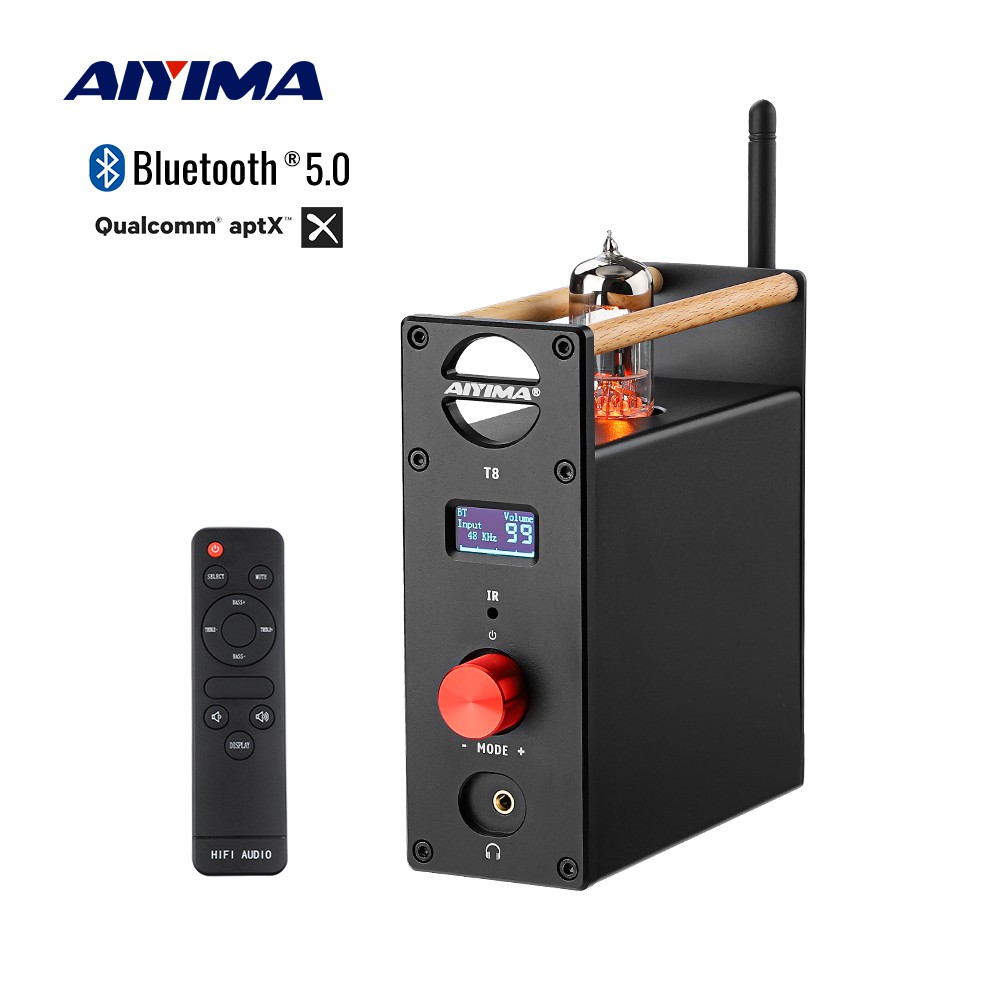 AIYIMA T8 6N3 Digital Tube Preamplifier Bluetooth 5.0 Hi-Fi Headphone ...