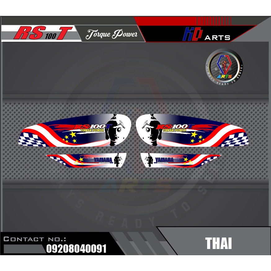 YAMAHA RS100 "Thailook" : Customized Motorcycle Decals, Laminated, NO ...