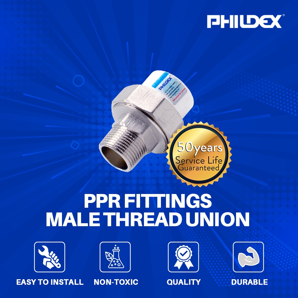 PHILDEX PPR Fittings - Male Thread Union 20x1/2-32x1 | Shopee Philippines
