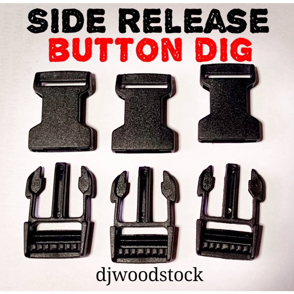 SIDE RELEASE BUTTON DIG SIZE 3/4, BUCKLE FOR ID LACE MAKING,10pcs per ...
