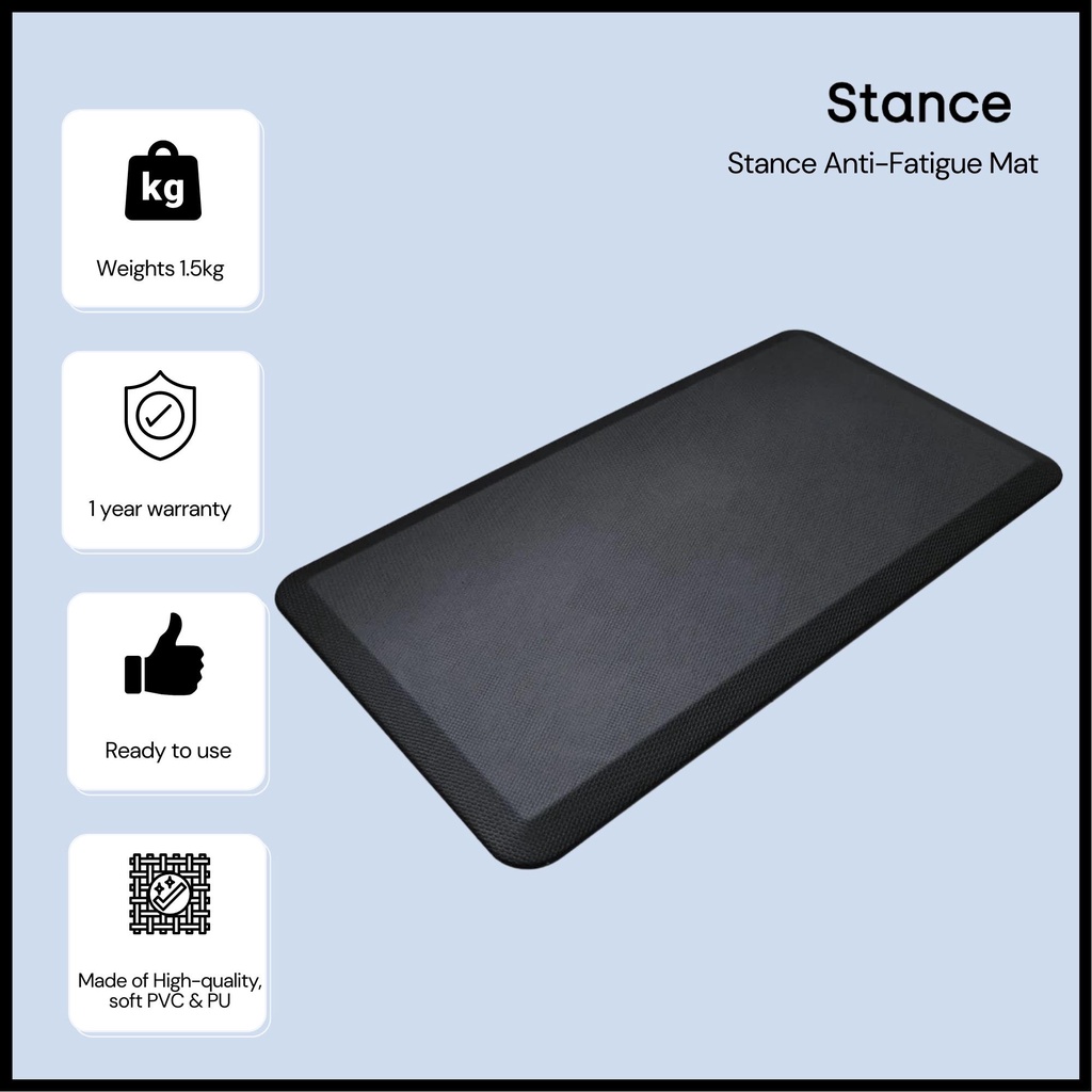 Stance Anti-Fatigue Non-Slip Foot Mat- Black V2 | Shopee Philippines
