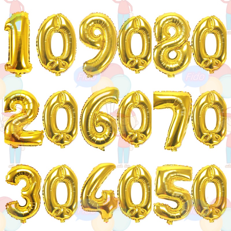 2pcs 32 inch Number Balloon Party Decorations 10 20 30 40 50 60 70 80 ...