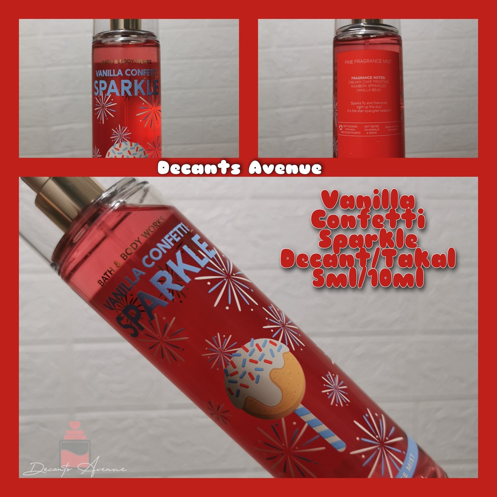 Vanilla Confetti Sparkle - Bath And Body Works 1mL vial 3mL 5mL 10mL ...
