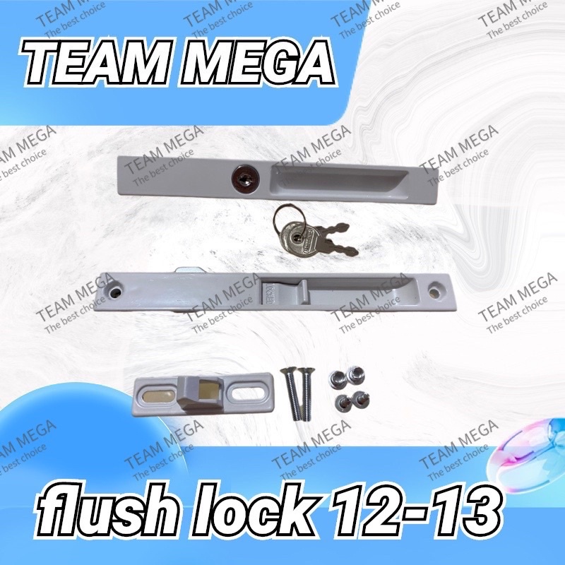 SD FLUSH LOCK MATEX #12-13 w/key for Sliding Door Sliding Window (white ...
