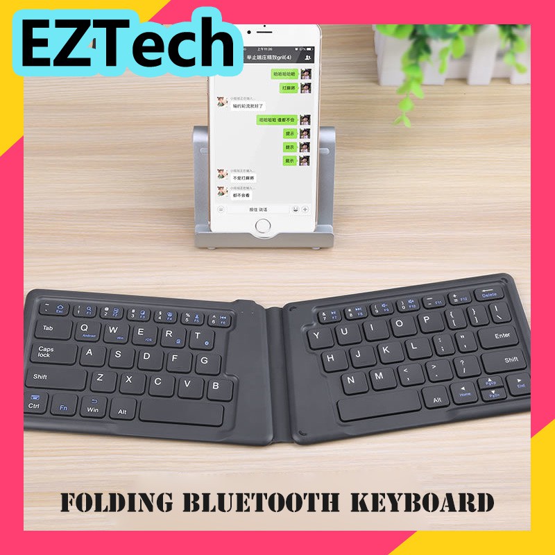 EZTECH Folding Bluetooth keyboard portable mini tablet keyboard ...