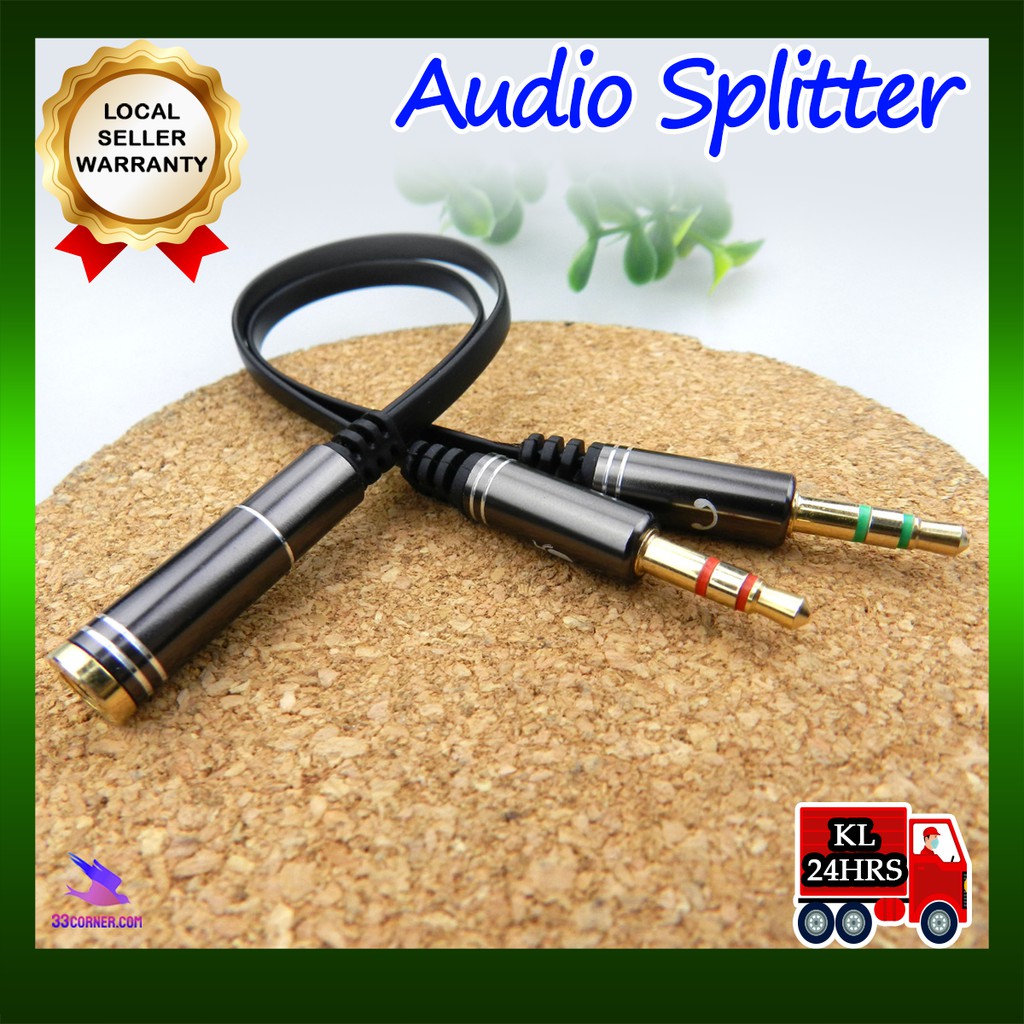 CAP3 3.5MM Audio Cable Y Splitter Audio Adapter Female to 2 Male Aux ...