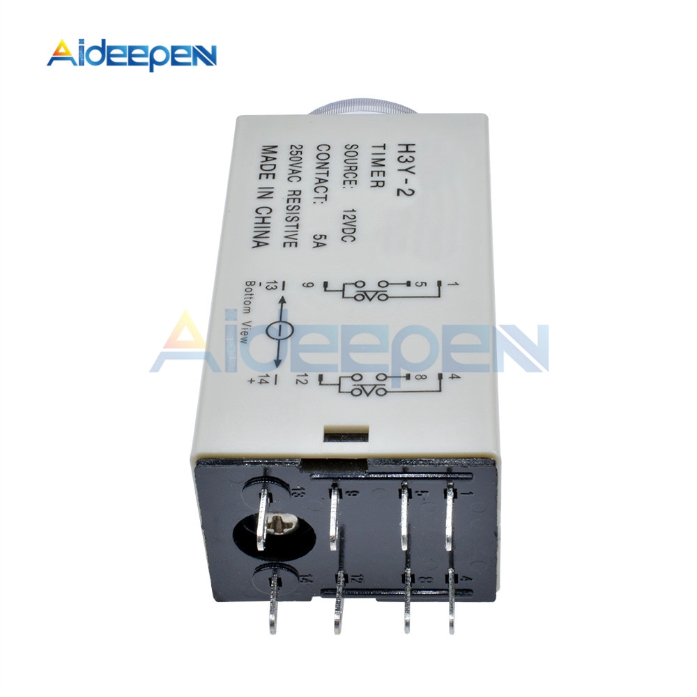 H3Y-2 DC 12V 24V AC 110V 220V Delay Timer Time Relay 0 - 30 Seconds ...