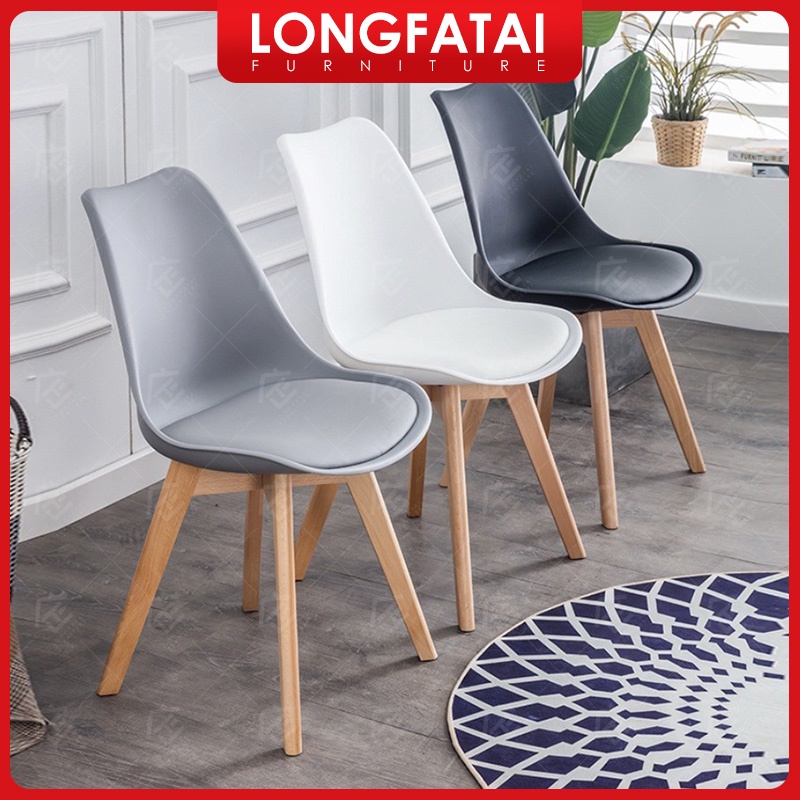 【longfatai】Nordic Study Chair with Cushion Modern Simple Dining Chair ...
