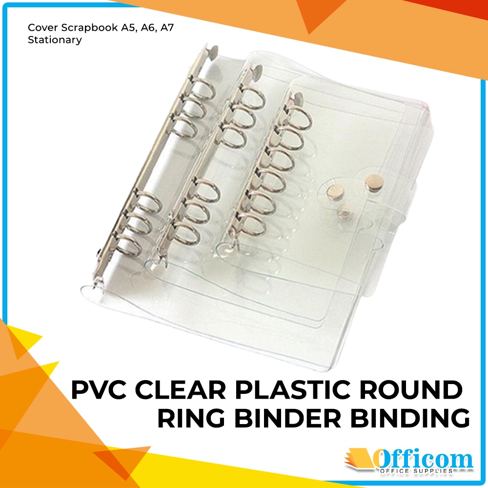 PVC Clear Plastic Round Ring Binder Binding Cover Scrapbook A5, A6, A7 Stationary | Shopee ...