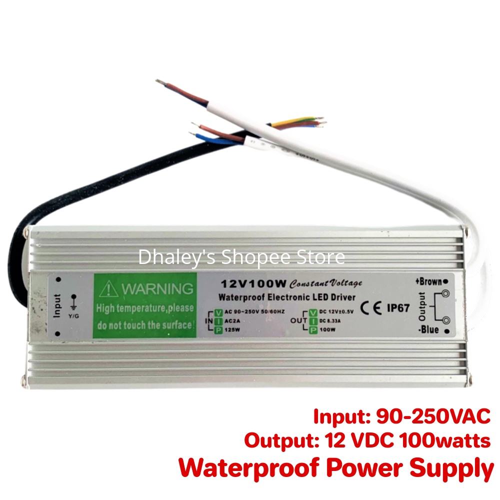 220VAC to 12VDC-150 / 100 watts LED Power supply Outdoor / Waterproof ...