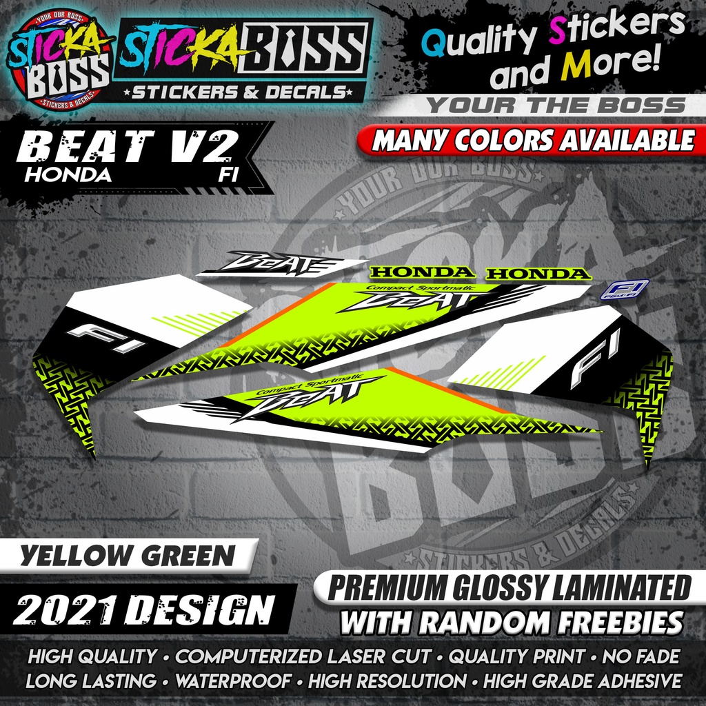 Honda Beat Fi v2 Stock Decals ( 2021 Design )【PREMIUM GLOSSY LAMINATED ...