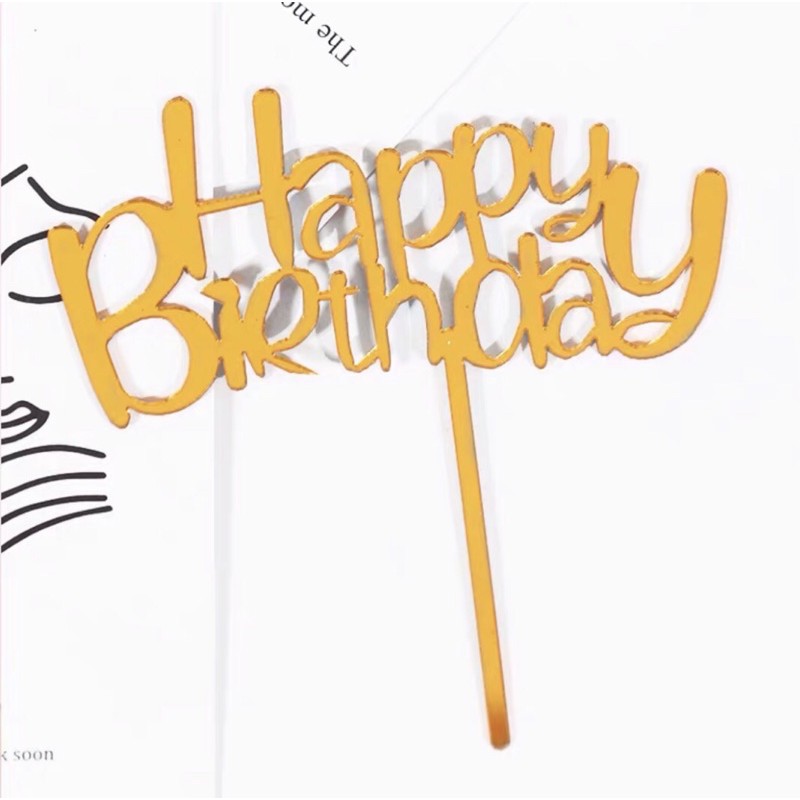 gold acrylic hbd with big Y cake topper | Shopee Philippines