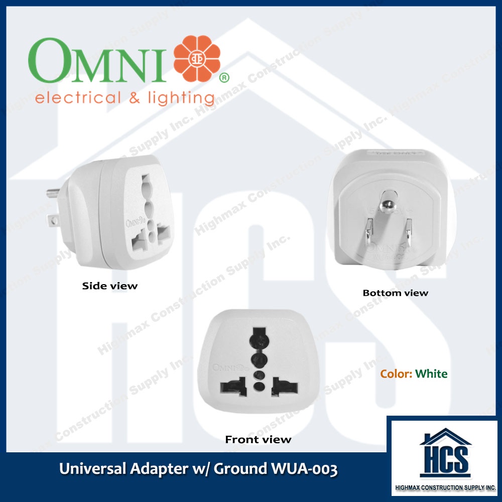 Omni Universal Adapter w/ Ground 15A 125V WUA-003 | Shopee Philippines