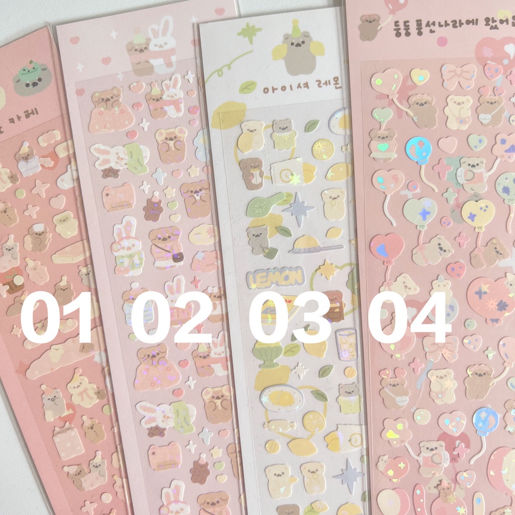 GaLiCiCi Stickers Soft Cute Bear Stickers / Laser Sparkling Cute Goo ...