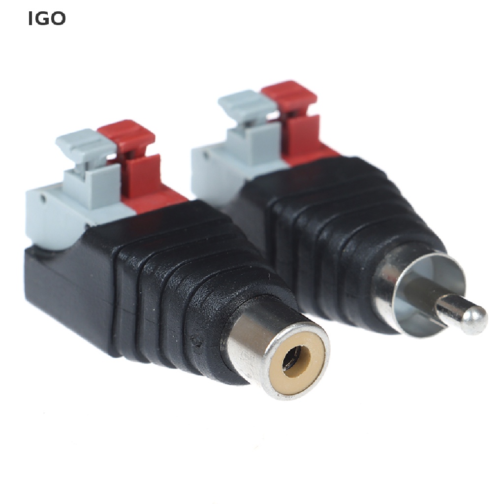 IGO Speaker Wire A/V Cable to Audio Male Famale RCA Connector Press ...