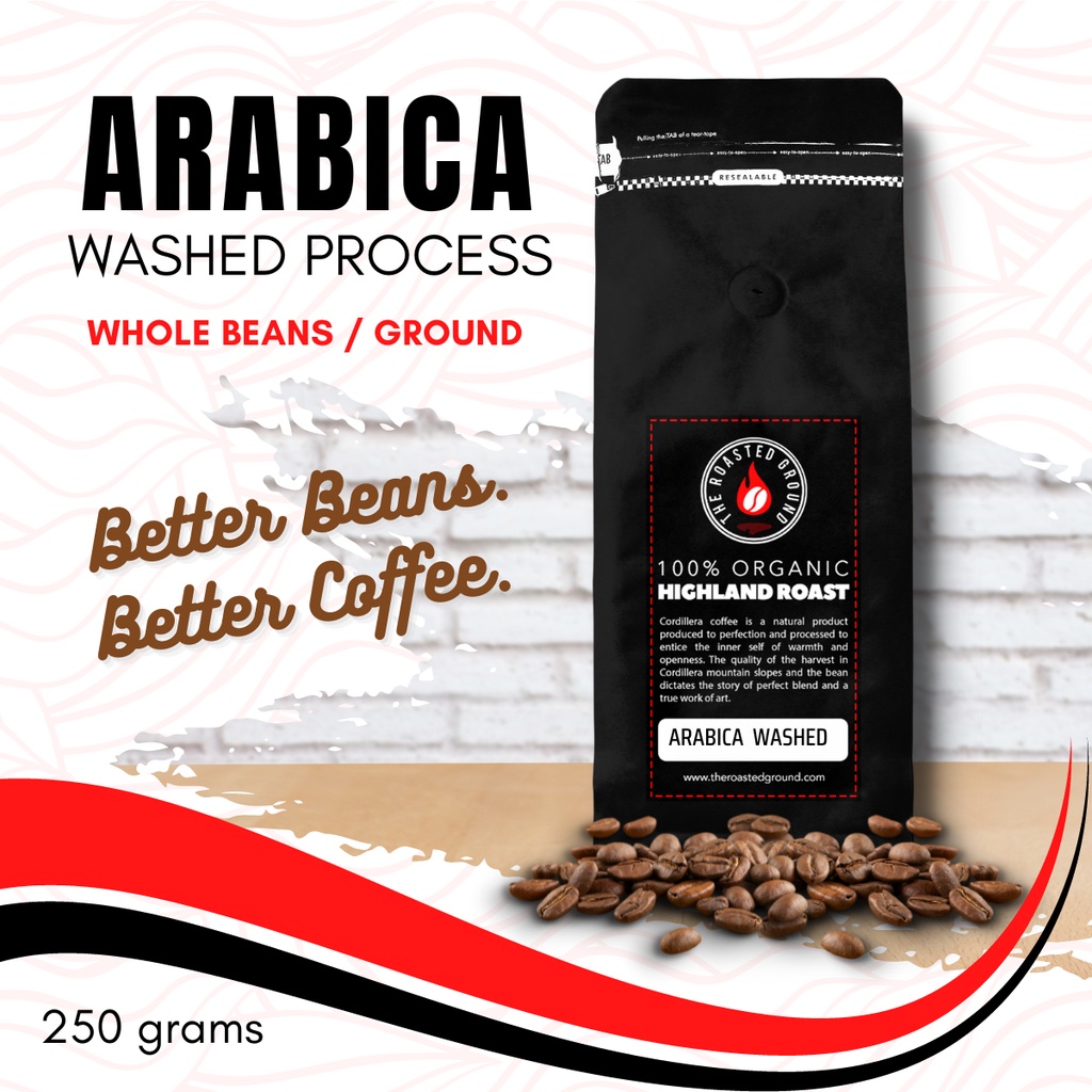 Washed/Wet-Processed Arabica - 250g - Premium Coffee (Whole Beans ...