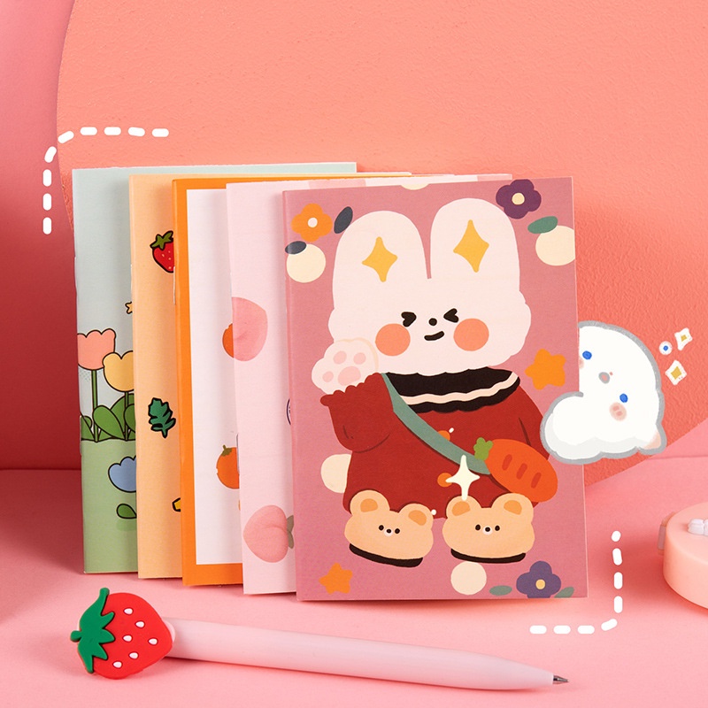 Oumi Line Pocket Notebook MUJI ins Cute cartoon small portable notepad ...