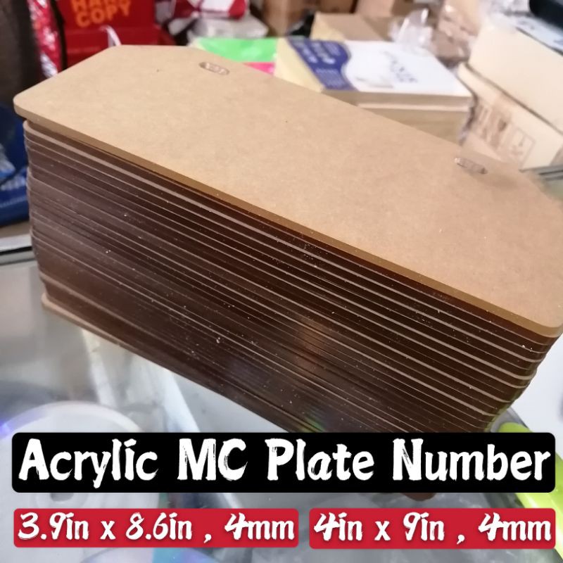 (4MM)Blank Acrylic MC Plate Number 3.9inx8.6in & 4inx9in For ...