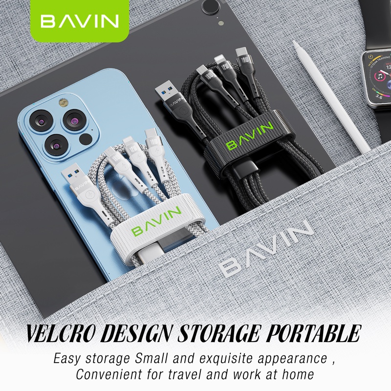 BAVIN CB236-3 3in1 Fast Charging Braided Cable 18W High Density Safe ...