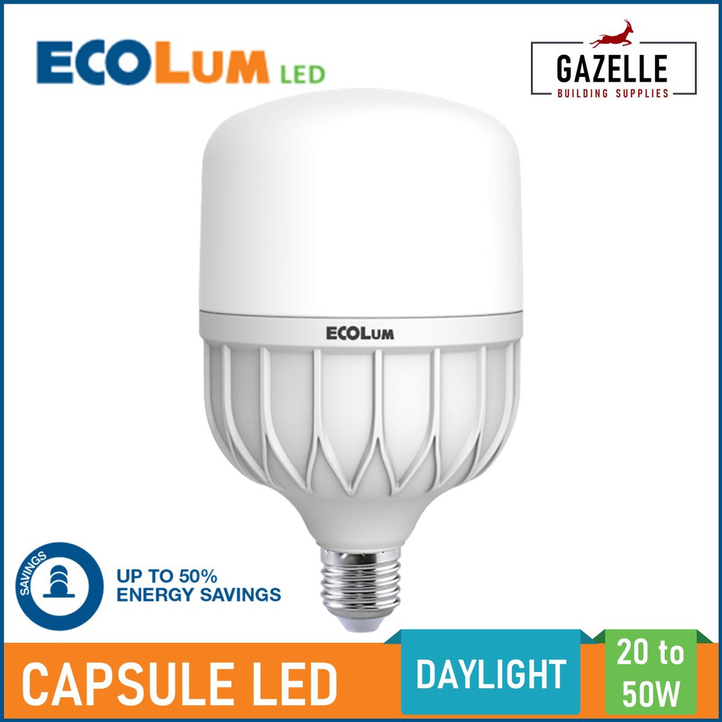 Ecolum LED Capsule Bulb Daylight - 20 / 30 / 40 / 50 Watts E27 base ...