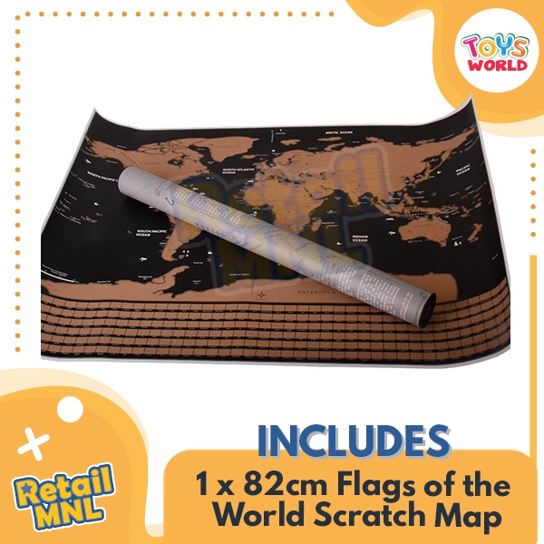 World Travel Scratch Map Flags of the World Edition | Shopee Philippines