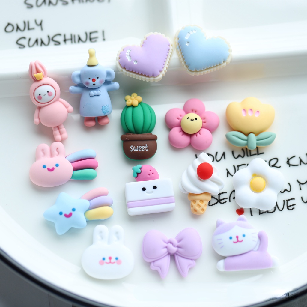 Pink Rabbit Jibitz for Kids Croc Decoration Pin Heart Flower Ice Cream ...