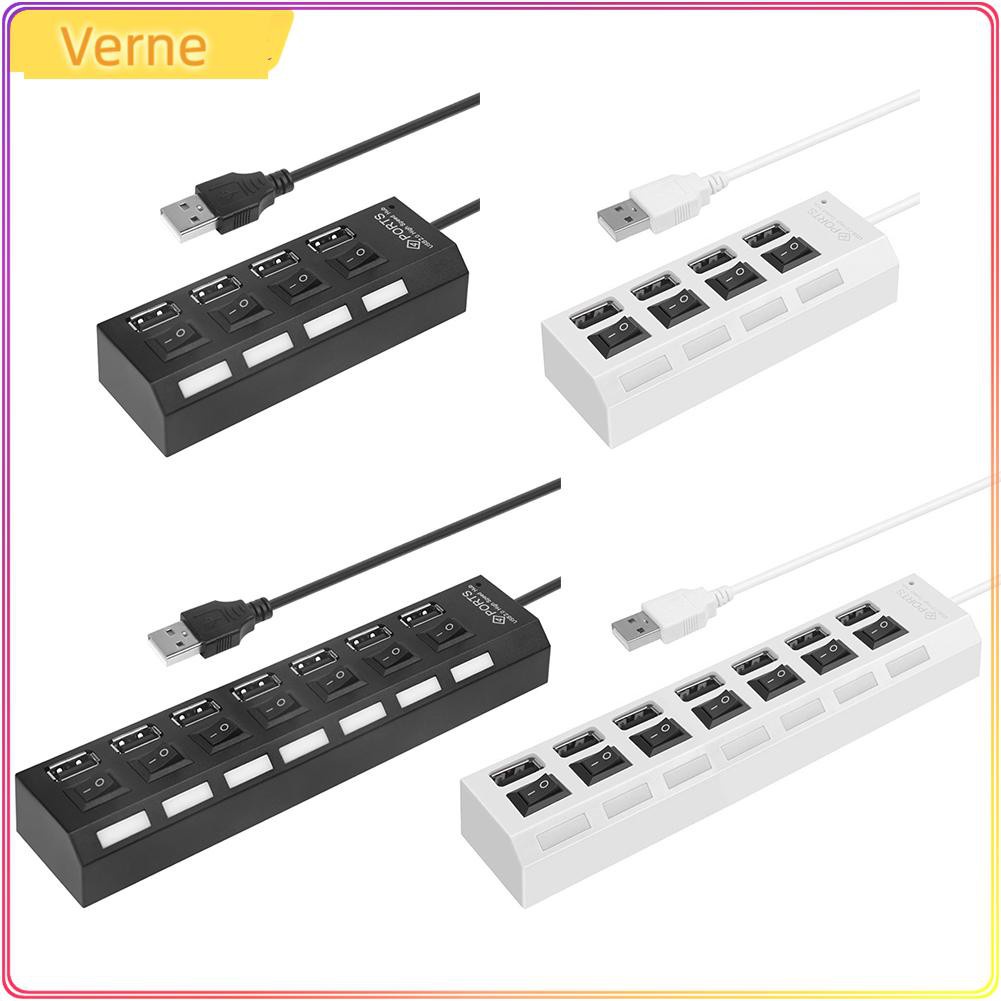 Verne USB Hub 480Mbps High Speed Multi USB 2.0 Splitter Power Cable ...