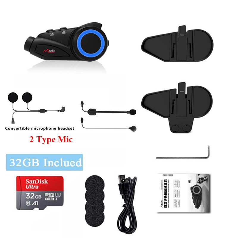 Maxto M3 Motorcycle Helmet Intercom Bluetooth & WIFI Recorer Group 6 ...