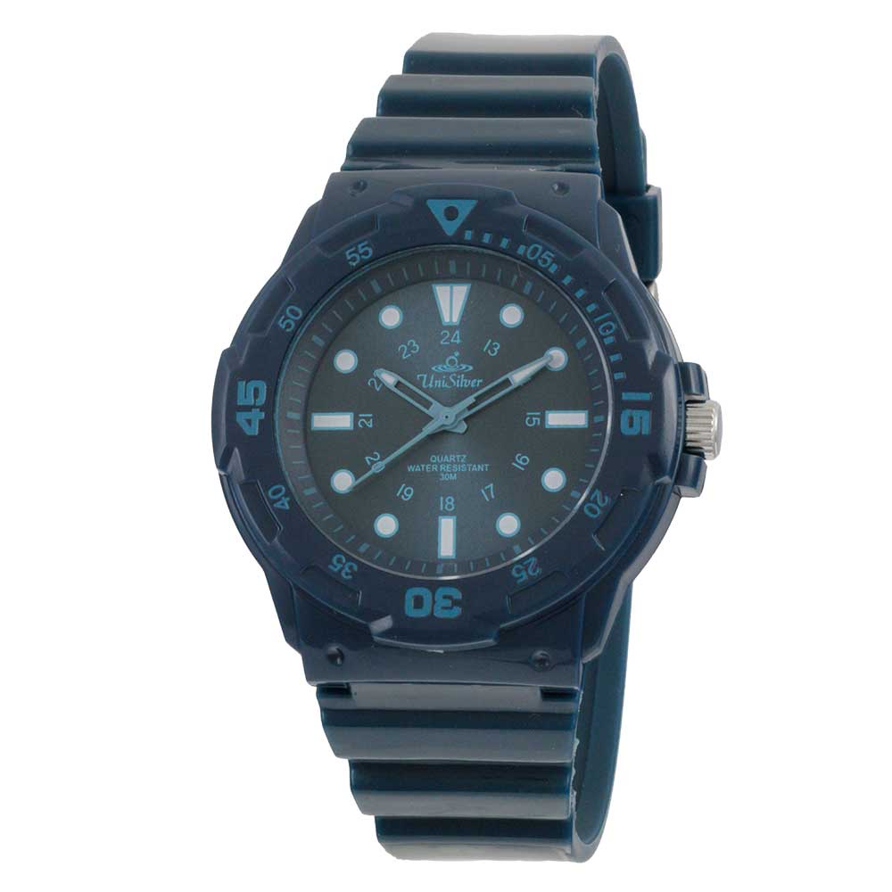 UniSilver TIME Men's Analog Navy Blue Rubber Watch KW4419-1001 | Shopee ...