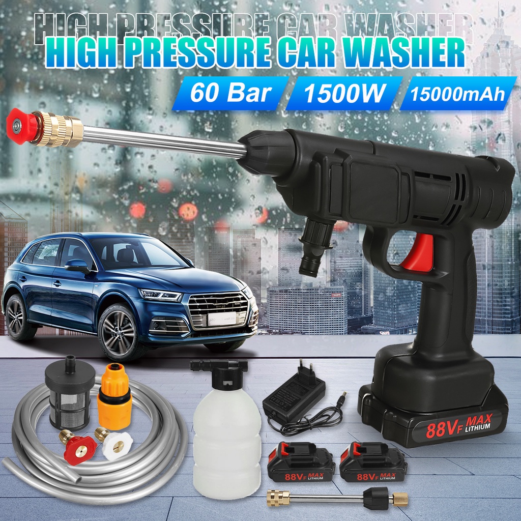 1500W High Pressure Cordless Washer Spray Guns Water Cleaner ...