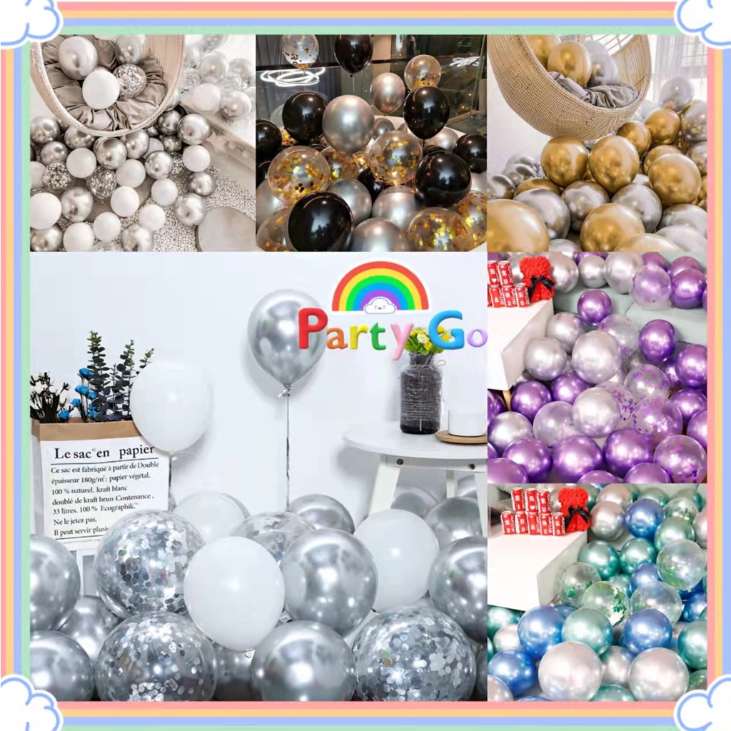 12inch chrome balloons Metal latex sequined balloons birthday party ...
