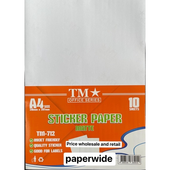 Sticker Paper A4 Tm-712 | Shopee Philippines